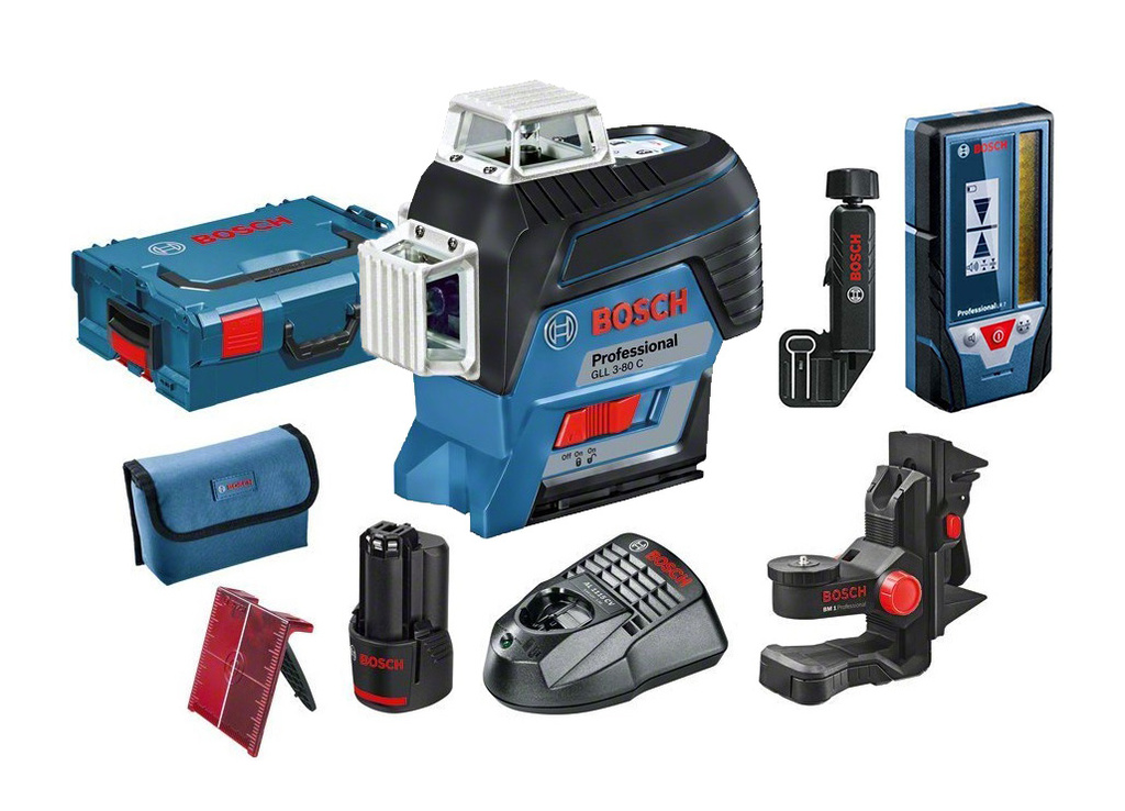 Bosch GLL 3-80 C + BM1 + L-Boxx + LR7 0601063R05 Křížový laser ...