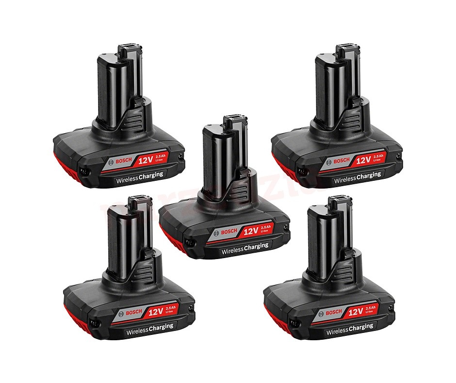 Bosch 5 x GBA 12V 2.5Ah W Wireless charging 0602494026 Professional
